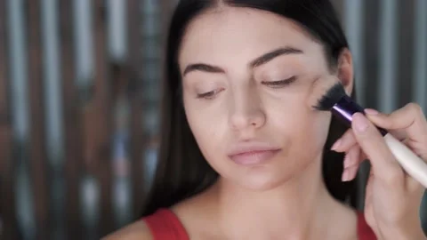 Closeup the hand of makeup artist girl s... | Stock Video | Pond5