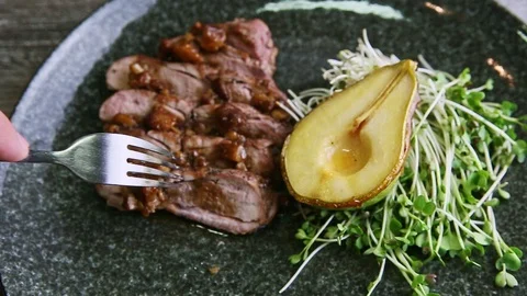 closeup human hands cut off one slice of... | Stock Video | Pond5