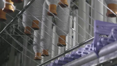 Closeup Of A Industrial Spinning Machine... | Stock Video | Pond5