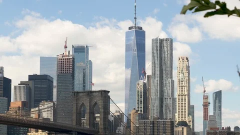 Closeup of Lower Manhattan Landmarks: Ic... | Stock Video | Pond5