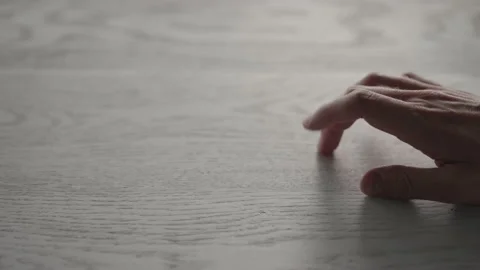 Closeup man hand finger tapping oak wood... | Stock Video | Pond5