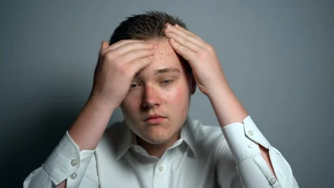 Closeup man's face with skin problems. .... | Stock Video | Pond5