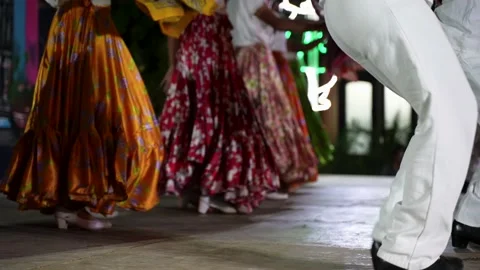 Closeup of men and women dancing a Mexic... | Stock Video | Pond5
