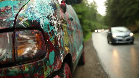 Splatter From A Road Stock Footage ~ Royalty Free Stock Videos | Pond5