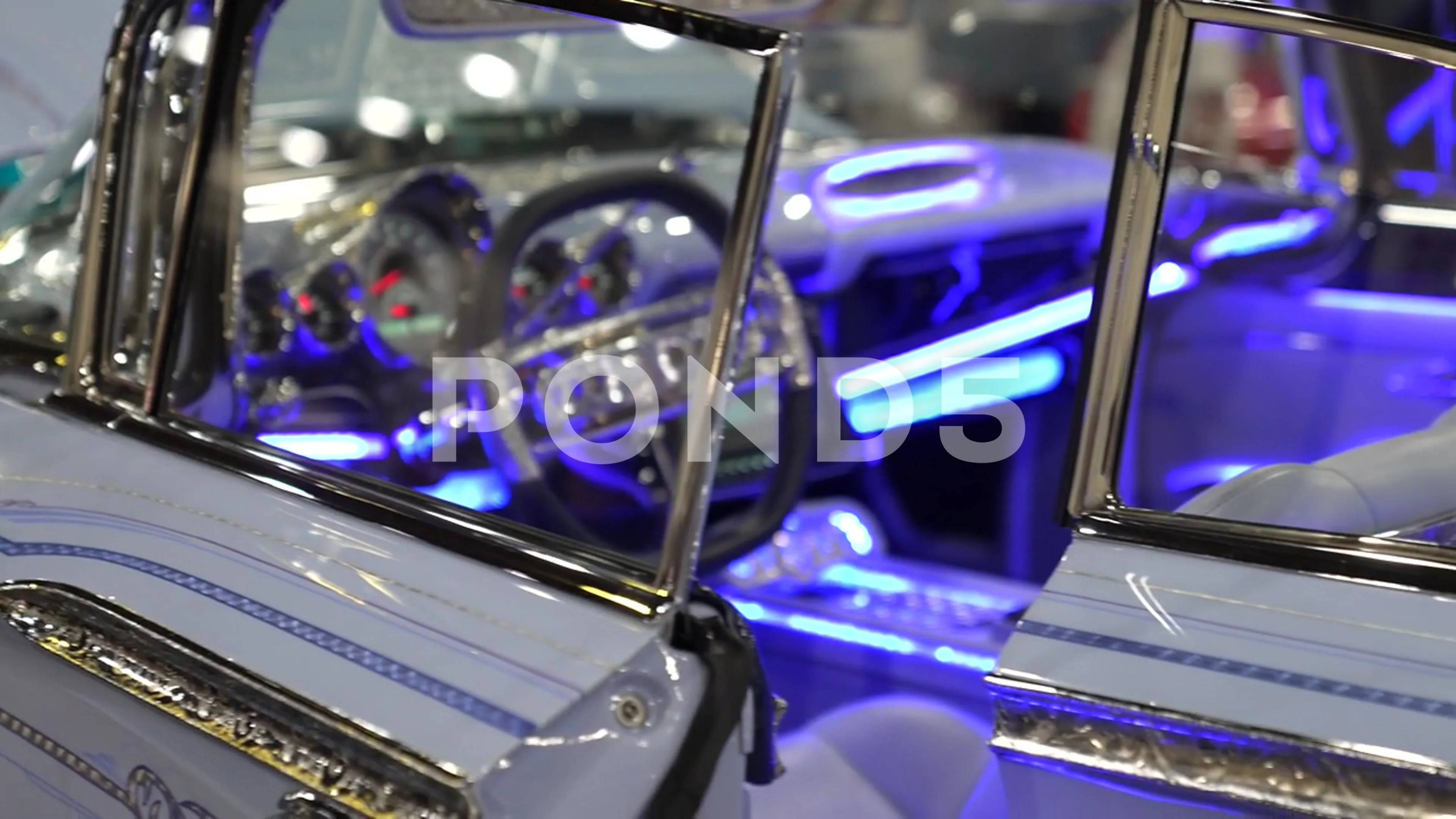 Blue Lowrider Cars