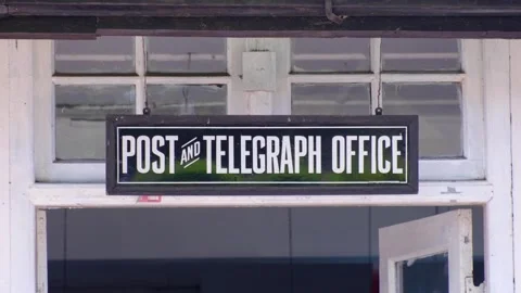Closeup of Post and Telegraph Office sig... | Stock Video | Pond5