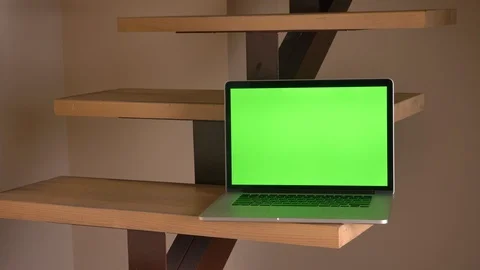 Closeup shoot of the laptop with green s... | Stock Video | Pond5