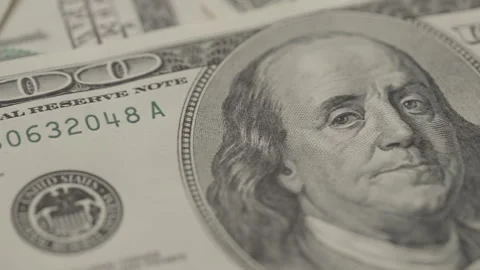 Closeup slide background of 100 dollar b... | Stock Video | Pond5