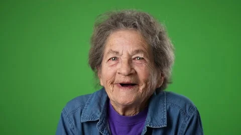 Closeup slow motion portrait of toothles... | Stock Video | Pond5