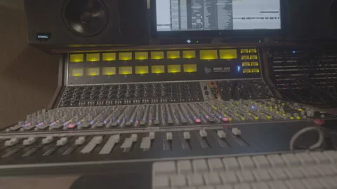 Closeup of Soundboard while Mixing on Sc... | Stock Video | Pond5