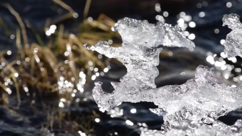 Closeup of a thin sheet of ice growing ... | Stock Video | Pond5