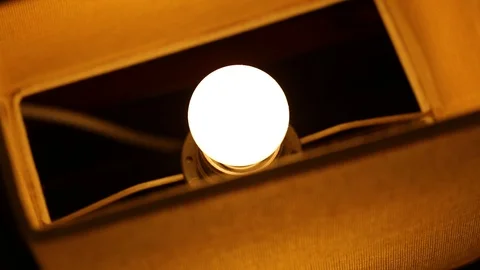 Closeup top view of lamp inside of lamps... | Stock Video | Pond5