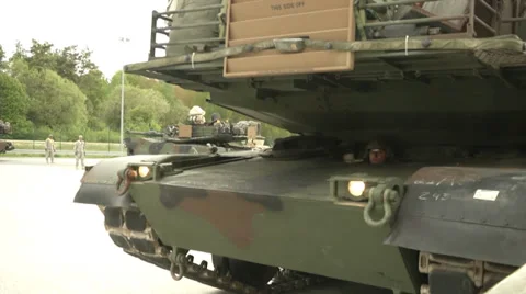 closeup of us army abrams tank and drive... | Stock Video | Pond5