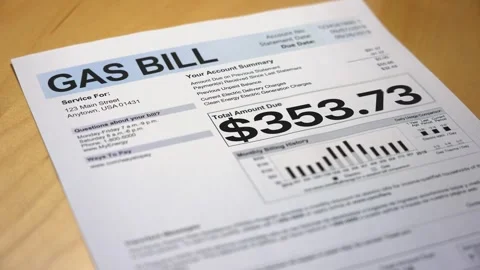Closeup View of Gas Utility Bill Increas... | Stock Video | Pond5