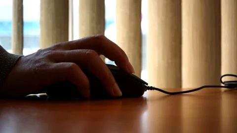 Closeup woman hands use computer mouse | Stock Video | Pond5