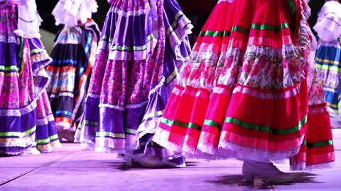Closeup of women dancing a Mexican cultu... | Stock Video | Pond5