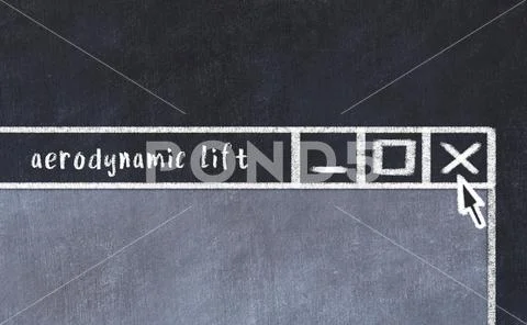 Photograph: Closing browser window with caption aerodynamic lift. Chalk ...