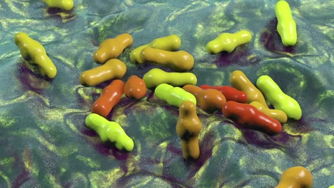 Clostridium bacterial spores, animation | Stock Video | Pond5