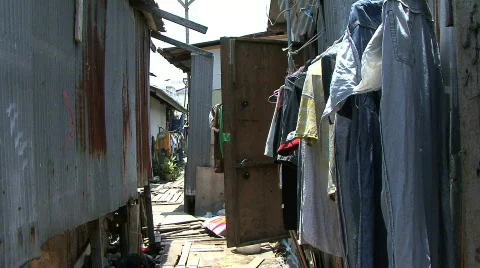 Clothes Drying In The Slums | Stock Video | Pond5