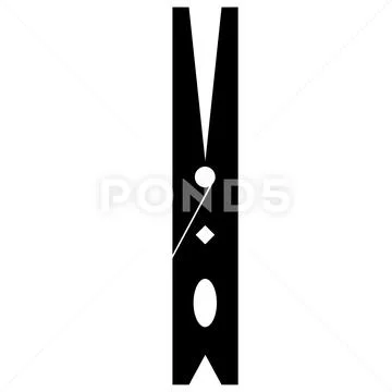 Clothes pin icon on white background. black clothes peg sign.: Royalty ...