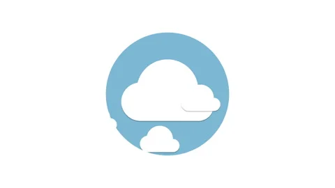 Cloud 2D Animated Icon in Color,isolated... | Stock Video | Pond5