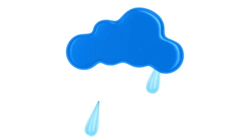 cloud and drop on white background. Isol... | Stock Video | Pond5