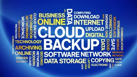 Cloud backup animated word cloud,animati... | Stock Video | Pond5