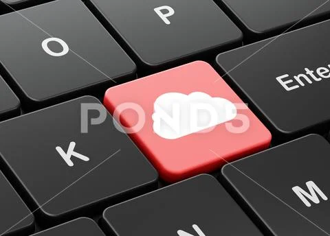 Cloud computing concept: Cloud on computer keyboard background: Graphic #81741965