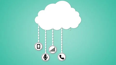 Cloud computing concept with icons anima... | Stock Video | Pond5