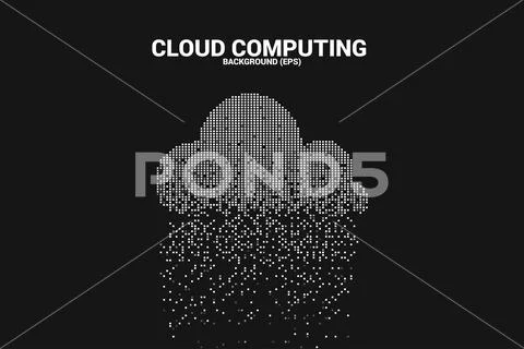 Cloud computing data transformation from pixel. ~ Clip Art #100249895