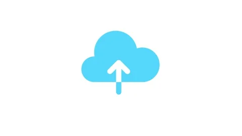 Cloud Computing icon blue clouds and up ... | Stock Video | Pond5