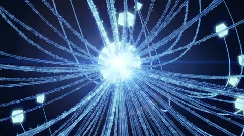 Cloud Computing particle cloud nodes pan... | Stock Video | Pond5