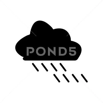 Cloud Fill Icon Symbol Vector. Black Glyph Cloud Icon: Graphic #241625873