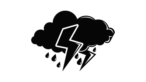 Cloud lightning icon animation | Stock Video | Pond5