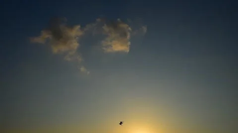 Cloud moving with sunset sky background | Stock Video | Pond5
