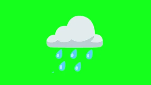 cloud rain animation on green screen | Stock Video | Pond5