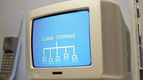 Cloud Storage Retro Concept on a Vintage... | Stock Video | Pond5
