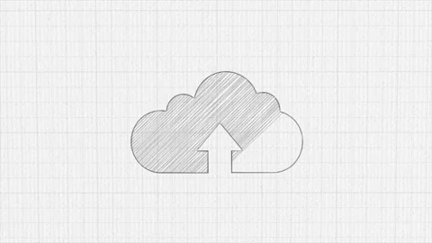 Cloud upload icon with color drawing eff... | Stock Video | Pond5