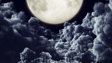 Clouds and The Moon Loop | Stock Video | Pond5