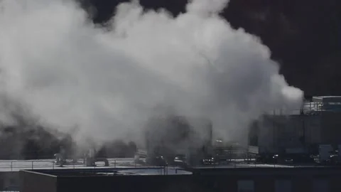 Clouds of carbon gas emissions billowing... | Stock Video | Pond5