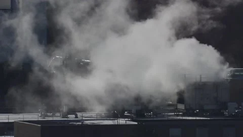 Clouds of carbon gas emissions billowing... | Stock Video | Pond5