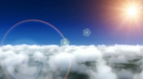 Clouds fly and lens flare | Stock Video | Pond5