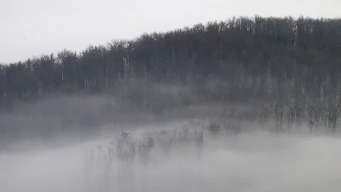 Clouds inversion, Fog floating among the... | Stock Video | Pond5