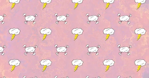 Clouds with lightning bolts and bones an... | Stock Video | Pond5