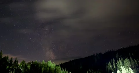 Clouds Moving From The Starry Night Sky ... | Stock Video | Pond5