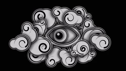 Clouds reveal an Eye 3D animation. Incl ... | Stock Video | Pond5