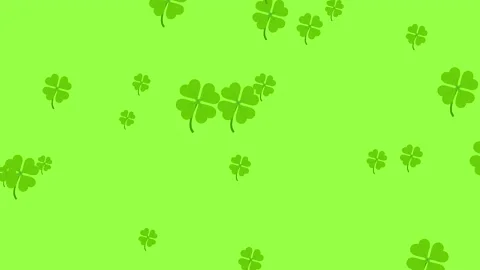Clover, shamrock falling on green screen... | Stock Video | Pond5
