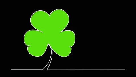 Clover, shamrock self drawing animation.... | Stock Video | Pond5