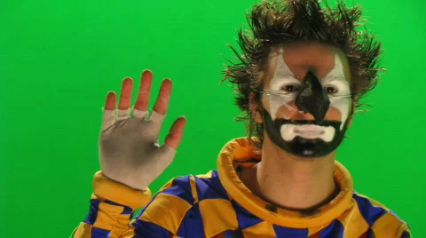 clown on the green screen 004 | Stock Video | Pond5