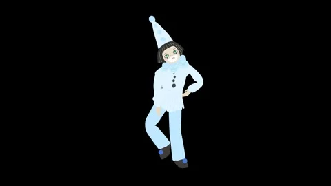 Clown puppet dancing on black background... | Stock Video | Pond5